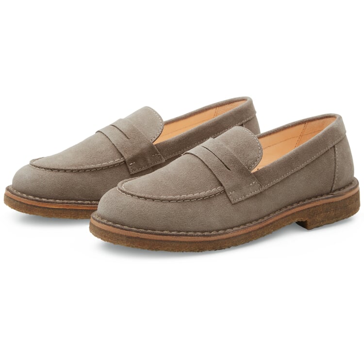 Damen-Loafer Rauleder, Grau | Manufactum