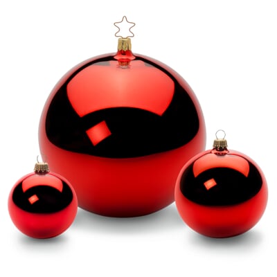 Kerstbal rood glanzend 15 cm | Manufactum