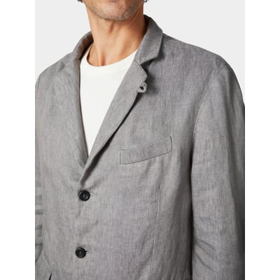 Men's linen jacket, Grey melange | Manufactum