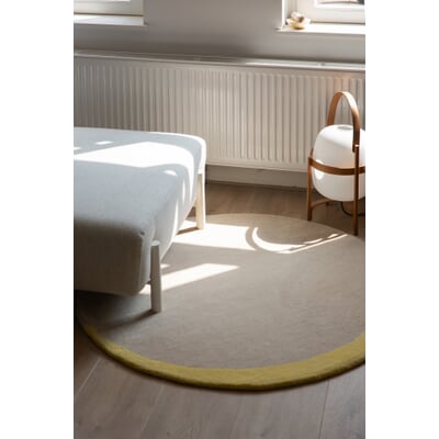 Eclips tapijt, Beige-geel, Ø 120 cm | Manufactum