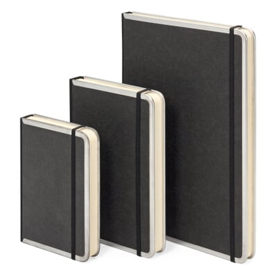 Notebook metal edge A5, Ruled, Black | Manufactum