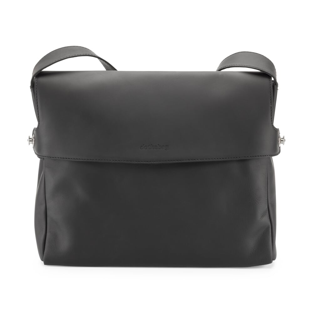 Ledertasche Messenger, Querformat, Schwarz | Manufactum