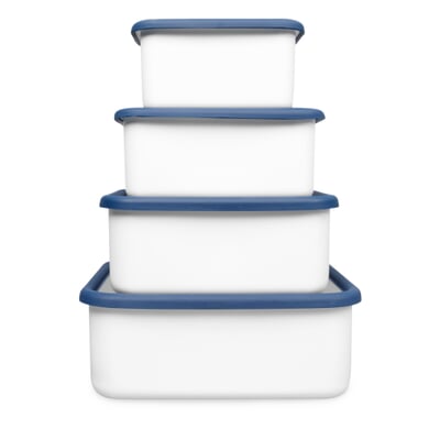 Opslagcontainer Email Blauw Wit, 2,8 l | Manufactum