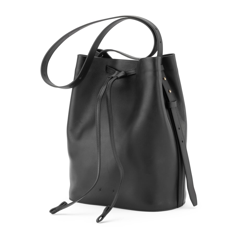 Damen-Beuteltasche Rindleder, Schwarz | Manufactum