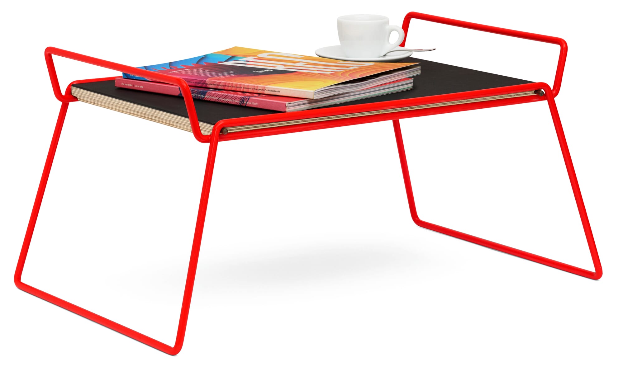 Tray table Bloch Luminous orange RAL 2005 Black Manufactum