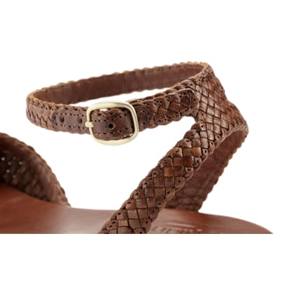 Sandale en cuir pour femme tressée, Marron | Manufactum