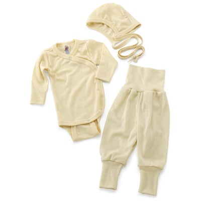 Baby-Wickelbody Merinowolle-Seide, Natur | Manufactum
