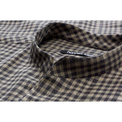 Herrenhemd schmaler Kragen, Natur-Grau | Manufactum