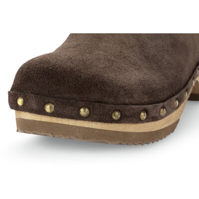 Damen-Holzclog Rauleder, Dunkelbraun | Manufactum